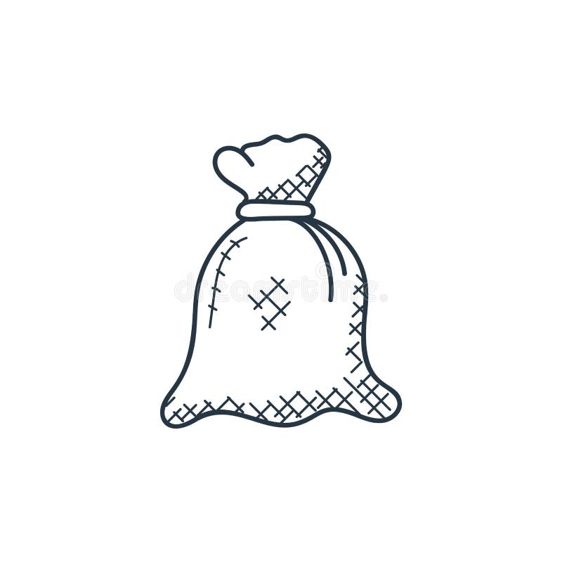 Wheat Sack Icon Vector from Food Hand Drawn Concept. Thin Line ...
