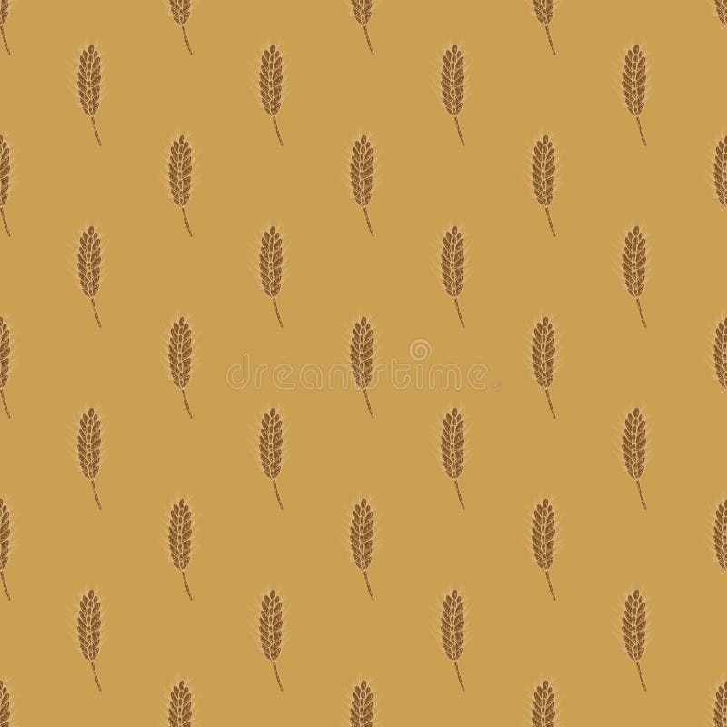 Wheat Seamless Pattern. Cereal Crop Sketch Stock Vector - Illustration ...