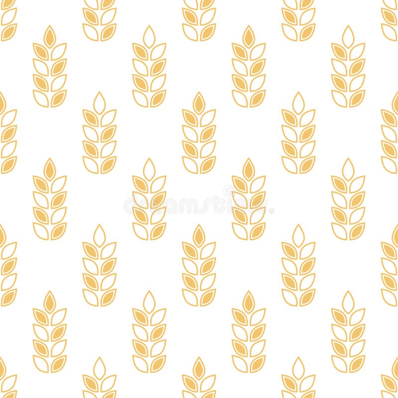 Wheat Seamless Pattern. Repeating Grain Wheats on White Background ...