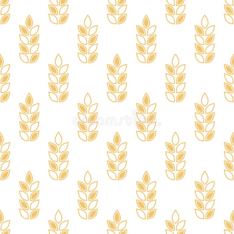 Wheat Seamless Pattern. Repeating Grain Wheats on White Background ...