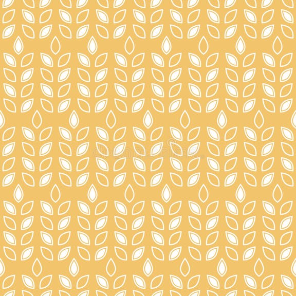Wheat Seamless Pattern. Repeating White Grain Wheats on Yellow ...