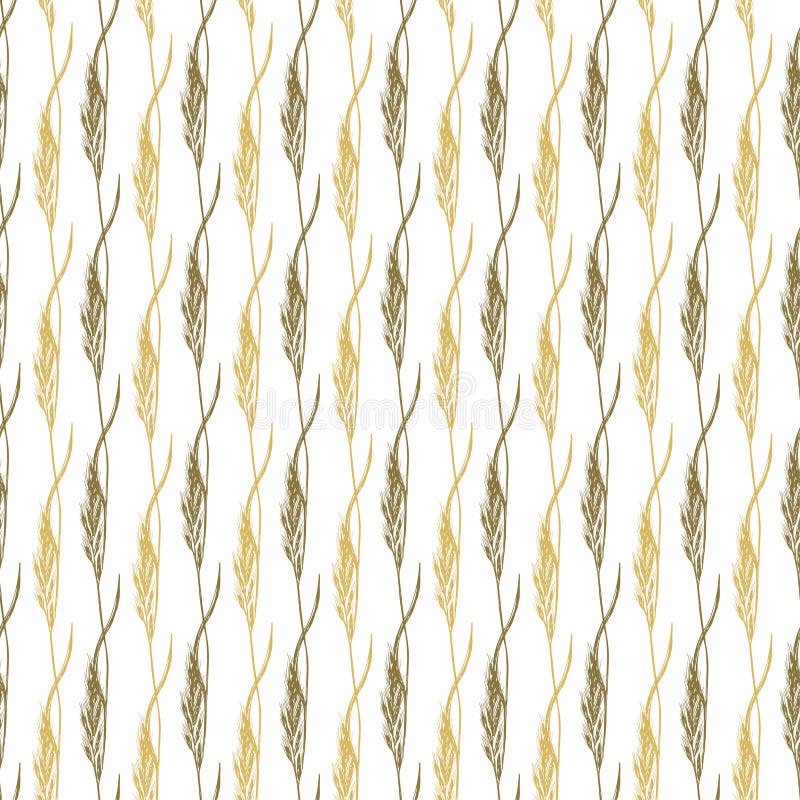 Wheat Seamless Pattern. Vector Print Design. Nature Background with ...