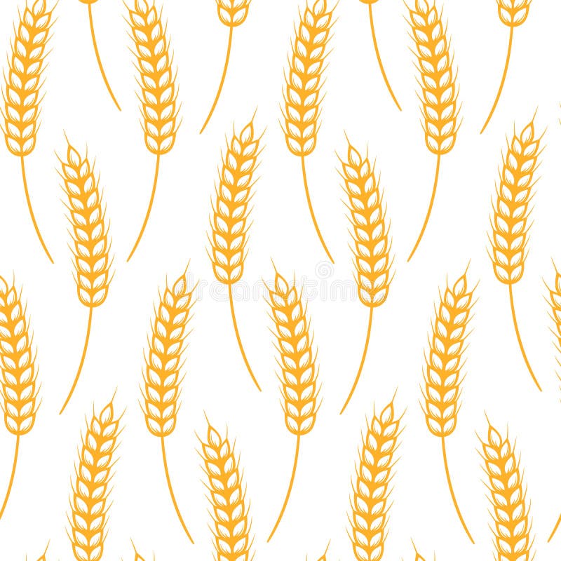 Wheat Seamless Pattern. Vector Seamless Pattern with Silhouettes of ...