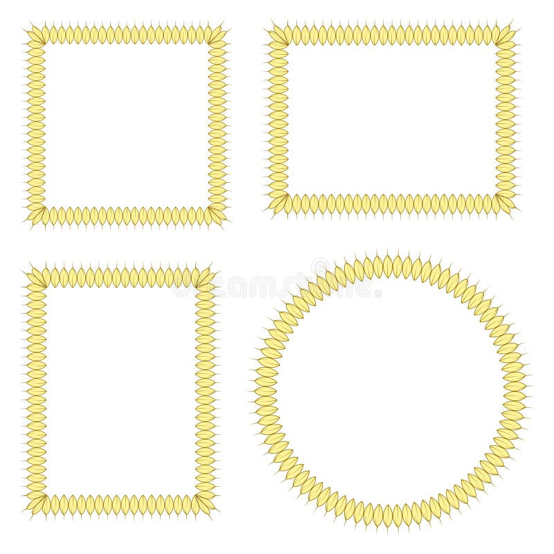 Wheat Seeds Frames Set. Different Geometry Shape Stock Vector ...