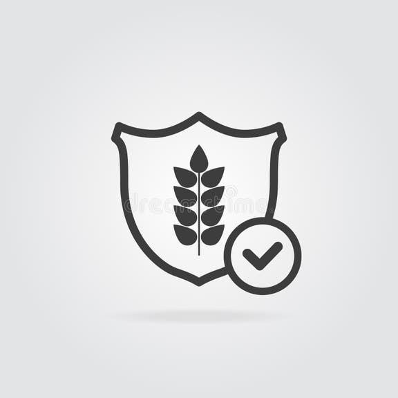 Wheat and Shield Icon. Crop Protection Icon. Shield Line Icon. Vector ...