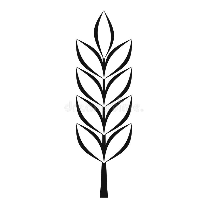 Wheat Spike Icon, Simple Style Stock Vector - Illustration of design ...