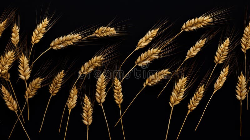 Wheat Spots on Black Background, Abstract Illustration Stock ...