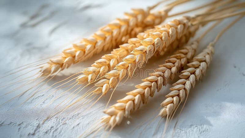 Wheat Stalks Arranged Elegantly on a Textured Surface Capturing Natural ...