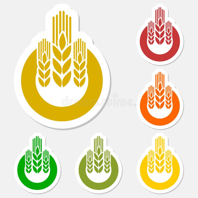 Wheat sticker logo set stock vector. Illustration of mineral - 83533802