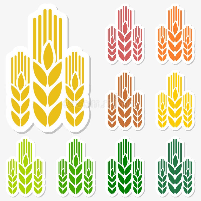 Wheat sticker logo set stock vector. Illustration of mineral - 83533802
