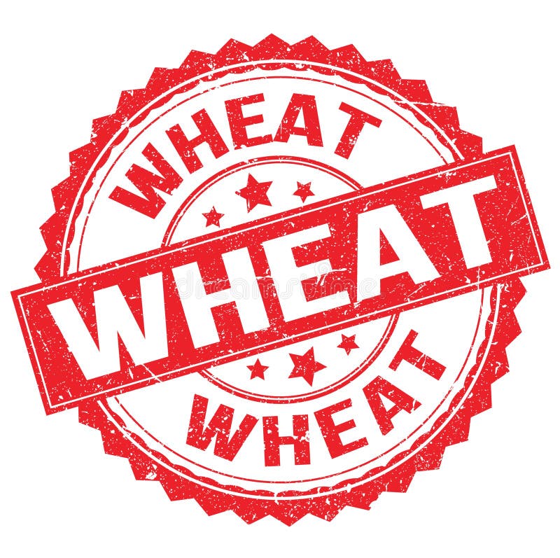 WHEAT Text on Red Round Stamp Sign Stock Illustration - Illustration of ...