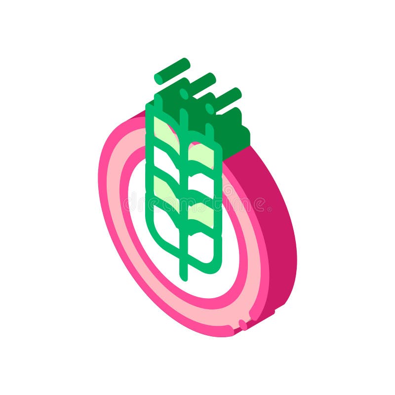 Wheatear in Round Frame Isometric Icon Vector Illustration Stock Vector ...