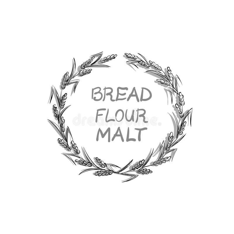 Wheaten Wreath Logo Bread Flour Malt Vector Stock Illustration ...