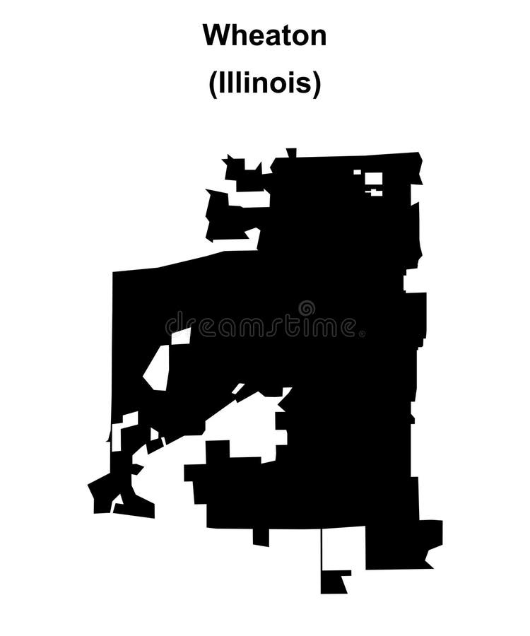 Wheaton outline map stock vector. Illustration of template - 357279313