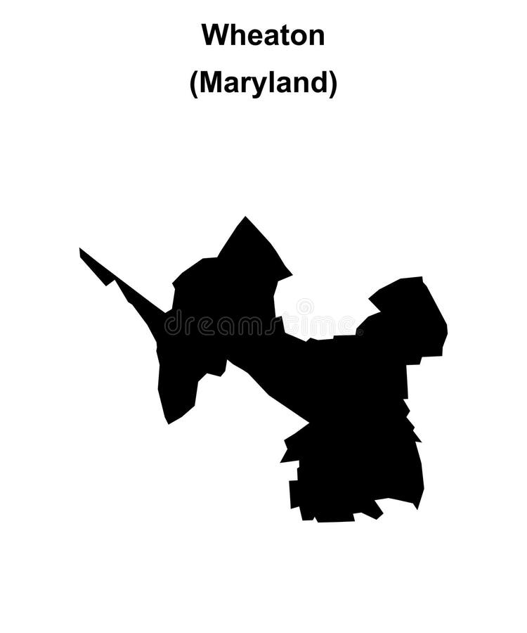 Wheaton outline map stock vector. Illustration of area - 357338444
