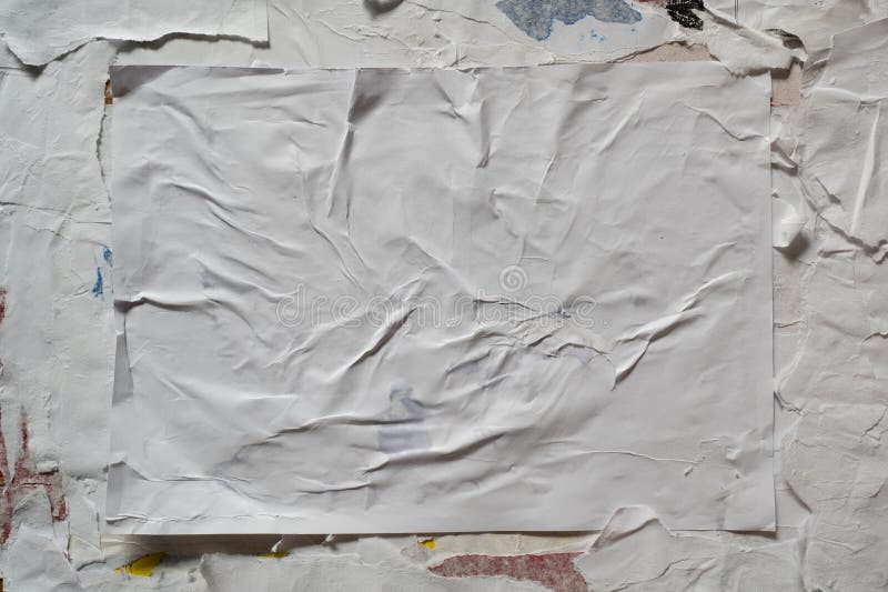 Wheatpaste Poster Style Texture on a Dirty Wall Stock Image - Image of ...
