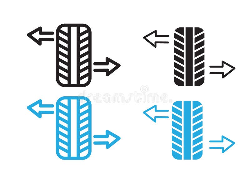Wheel Alignment Icon Black and White Vector Outline Sign Stock Vector ...
