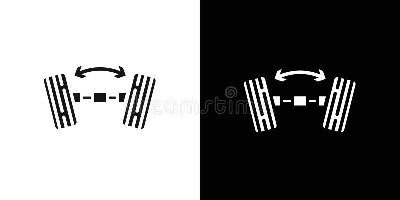Wheel Alignment Icon Flat Vector Set Outline Stock Vector ...