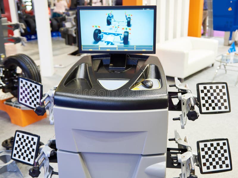 Wheel Alignment Stand with Infrared Stock Photo - Image of service ...