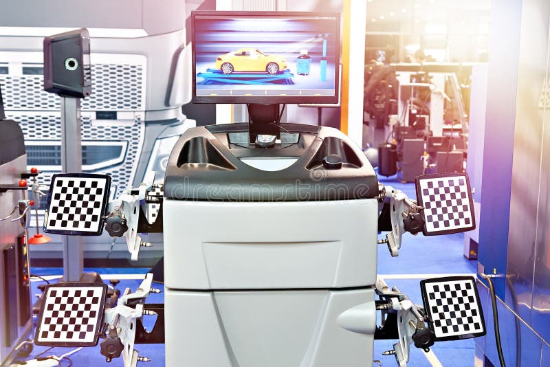 Wheel Alignment Stand with Infrared Stock Photo - Image of vehicle ...
