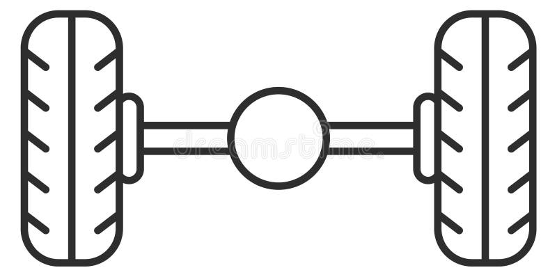 Wheel Axle Line Icon. Car Differential Part Stock Vector - Illustration ...