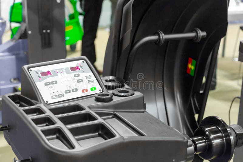 Wheel balancing close up stock image. Image of tool, machinist - 49133043