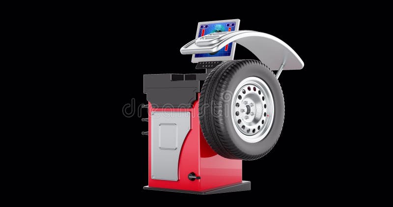 Wheel Balancing Machine with Car Wheel, Animation, Seamlessly Loopable ...