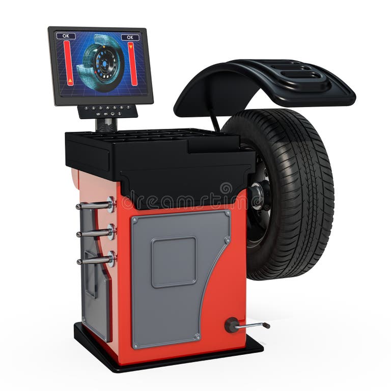Wheel Balancing Machine, 3d Rendering Stock Illustration - Illustration ...