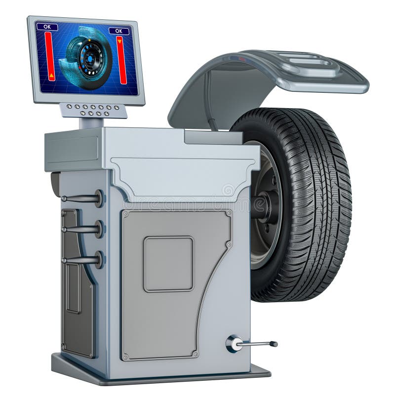 Wheel Balancing Machine, 3D Rendering Stock Illustration - Illustration ...