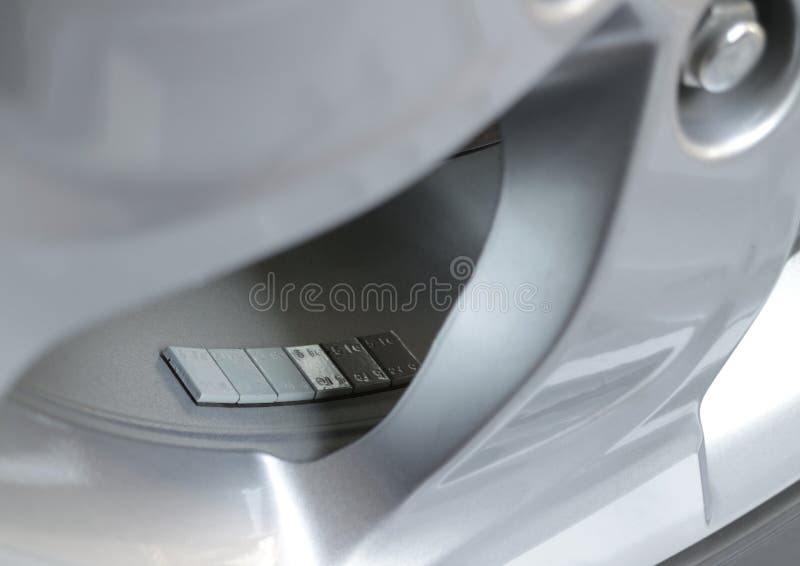 Wheel Balancing Weight Adhesive Type on Car Wheel Stock Image - Image ...