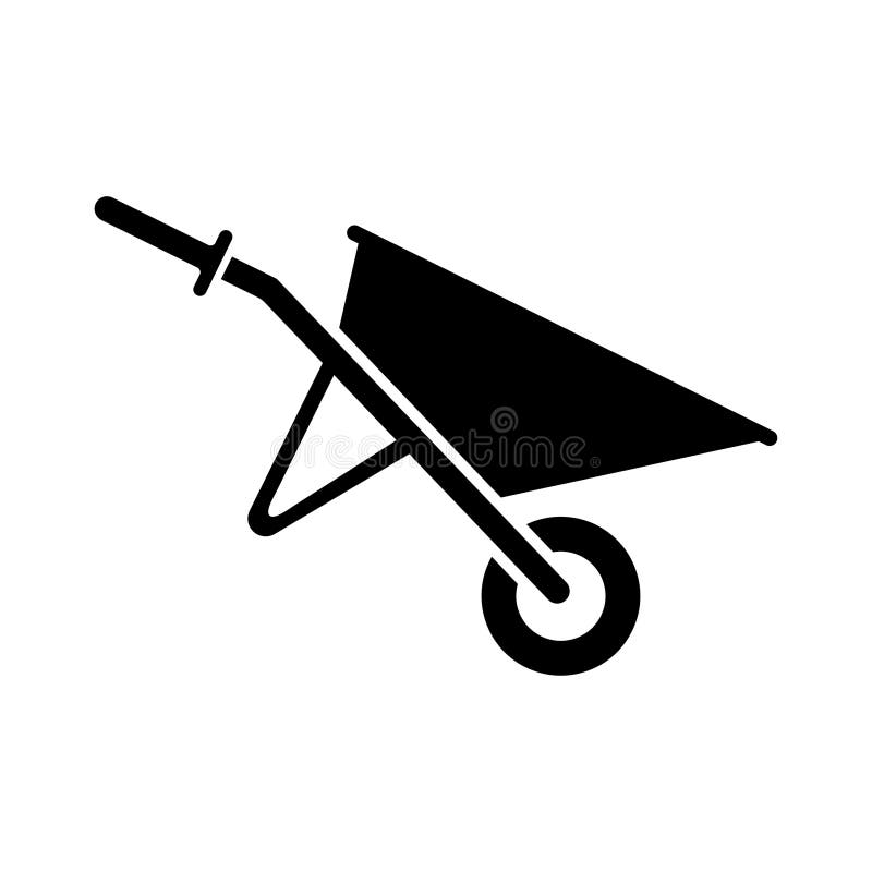 Wheel Barrow Icon Vector on Trendy Design Stock Vector - Illustration ...