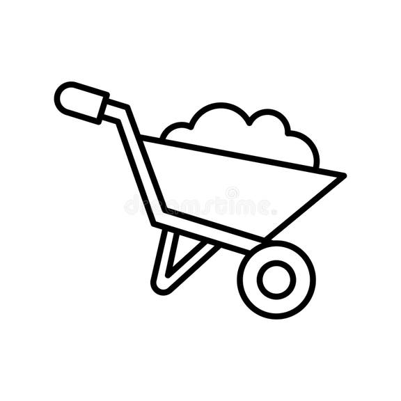 Wheel Barrow Icon Vector on Trendy Design Stock Vector - Illustration ...