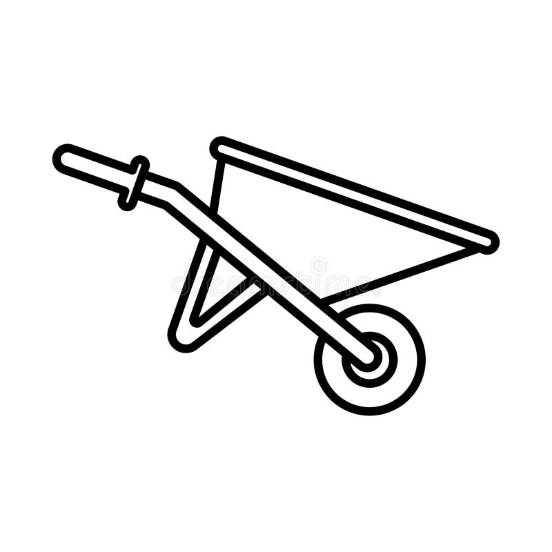 Wheel Barrow Icon Vector on Trendy Design Stock Vector - Illustration ...