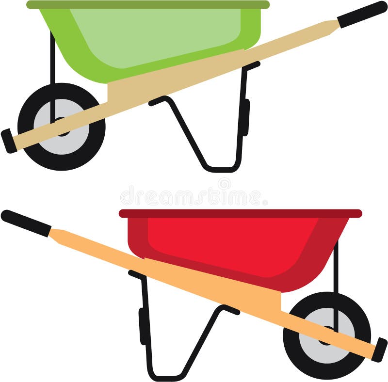 Wheel barrow Vector stock vector. Illustration of construction - 62574052