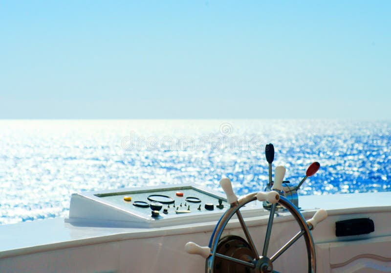 Wheel Boat Against the Blue Sea Stock Photo - Image of antique, ocean ...