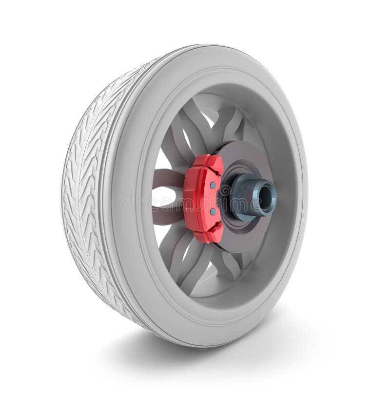 Wheel and brake pads stock illustration. Illustration of brakes - 15861602