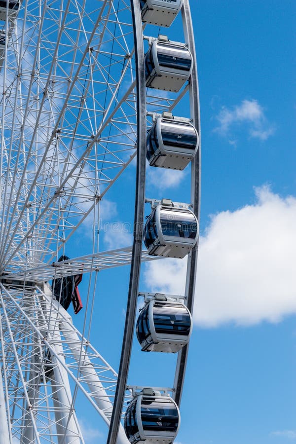 Wheel in Brisbane with Imponent Clouds Stock Photo - Image of ferris ...