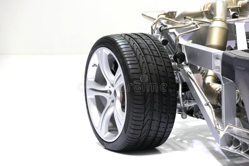 Wheel Car Chassis with Engine. Image of Car Chassis with Engine Stock ...