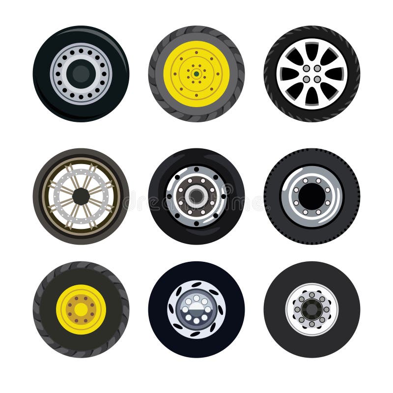 Different transport wheels stock vector. Illustration of driver - 64817745