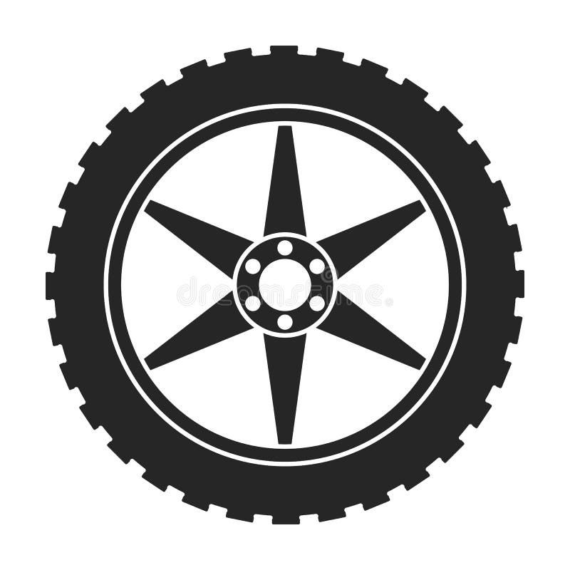 Wheel Car Vector Icon.Black Vector Icon Isolated on White Background ...