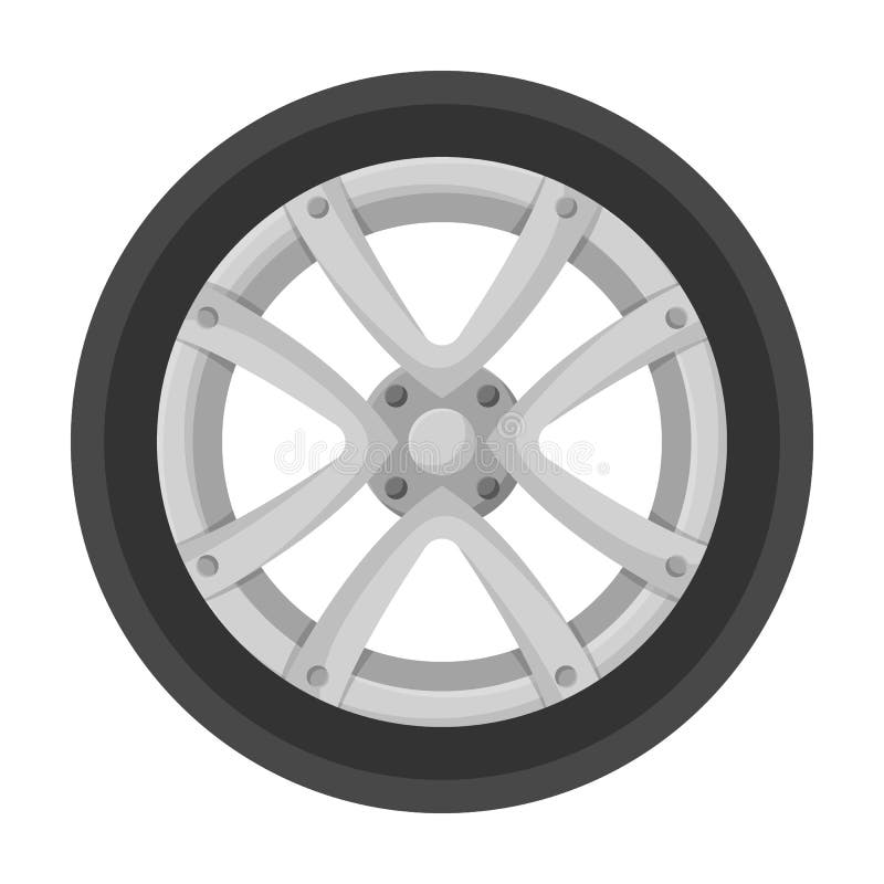 Wheel Car Vector Icon.Cartoon Vector Icon Isolated on White Background ...