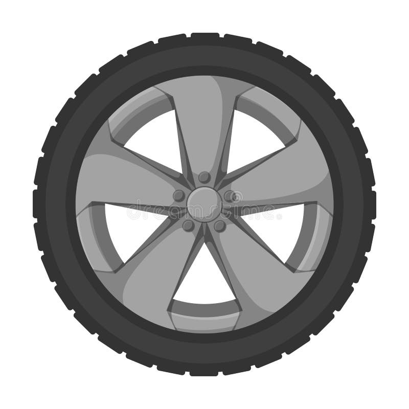 Wheel Car Vector Icon.Cartoon Vector Icon Isolated on White Background ...