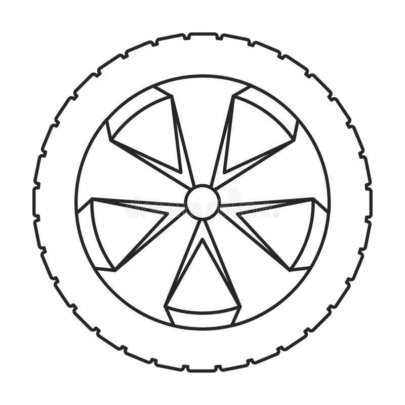 Wheel Car Vector Icon.Outline Vector Icon Isolated on White Background ...