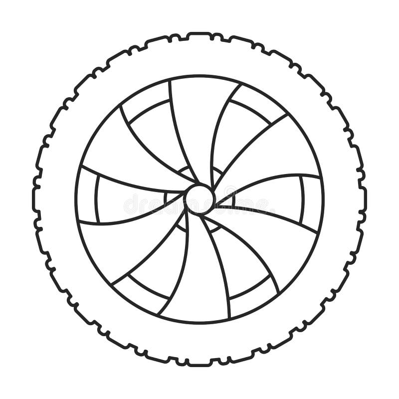 Wheel Car Vector Icon.Outline Vector Icon Isolated on White Background ...