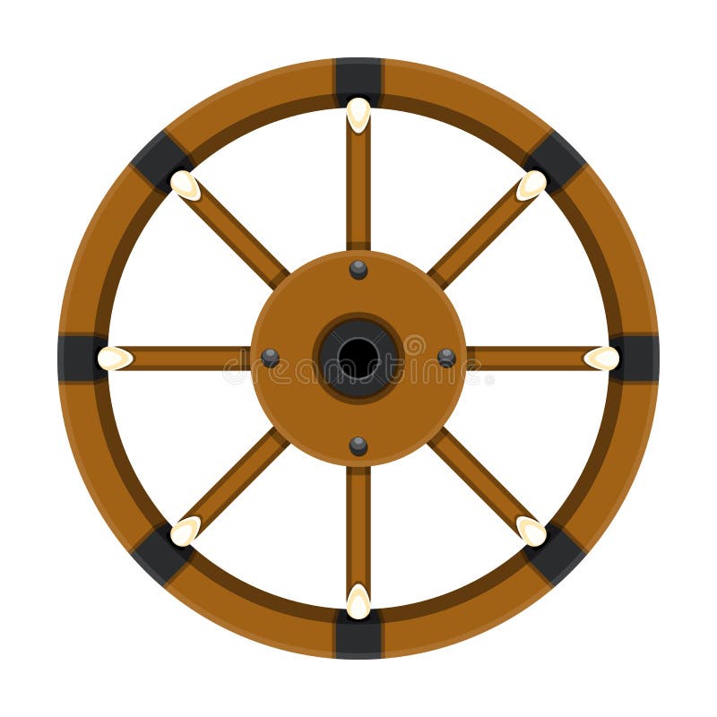 Wooden Wheel Vector Cartoon Set Icon.Vector Illustration Cart of Wheel ...