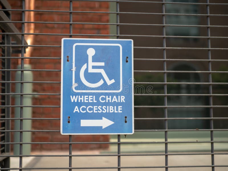 Wheelchair Handicap Disabled Entrance Arrow Leading To the Right Stock ...