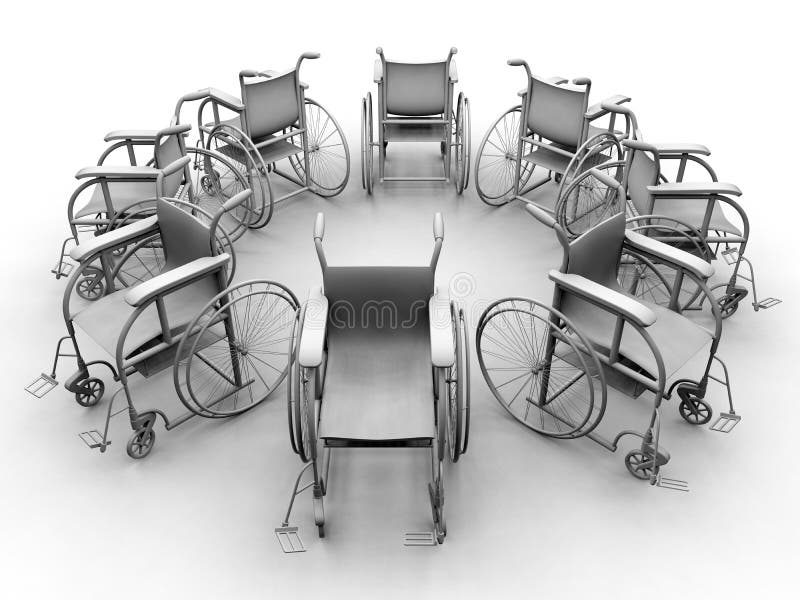 Wheel Chairs Circular Array Stock Illustration - Illustration of ...