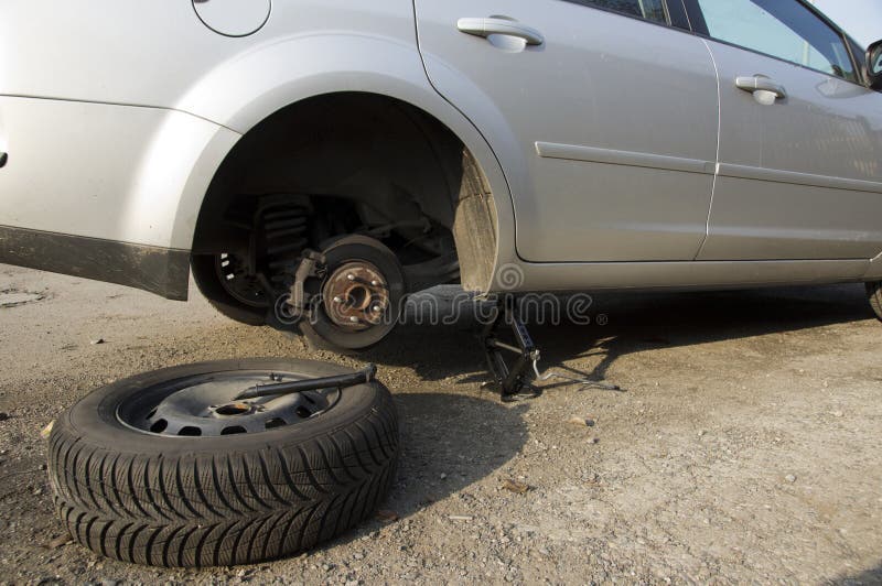 Wheel change stock photo. Image of insurance, help, ford - 21913262