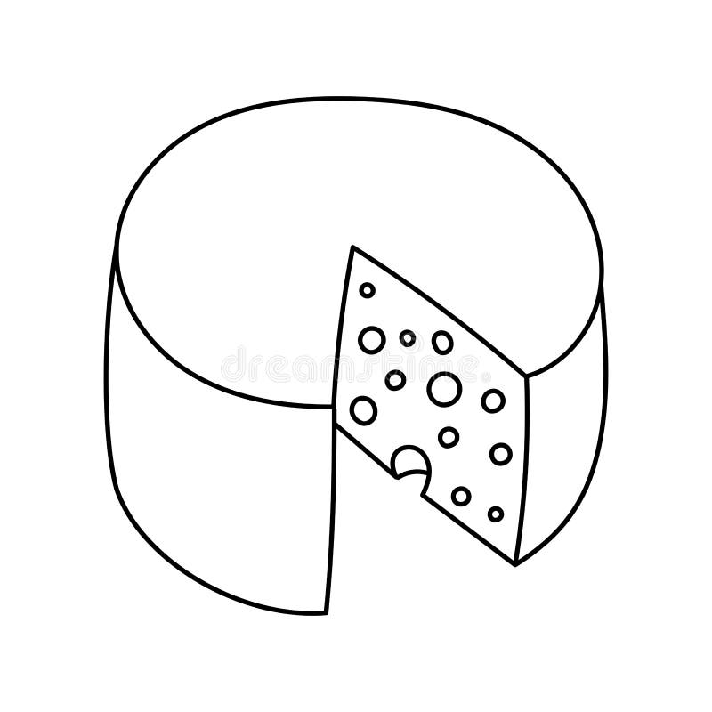 Wheel of Cheese. Editable Outline Stroke. Vector Line Icon. Stock ...