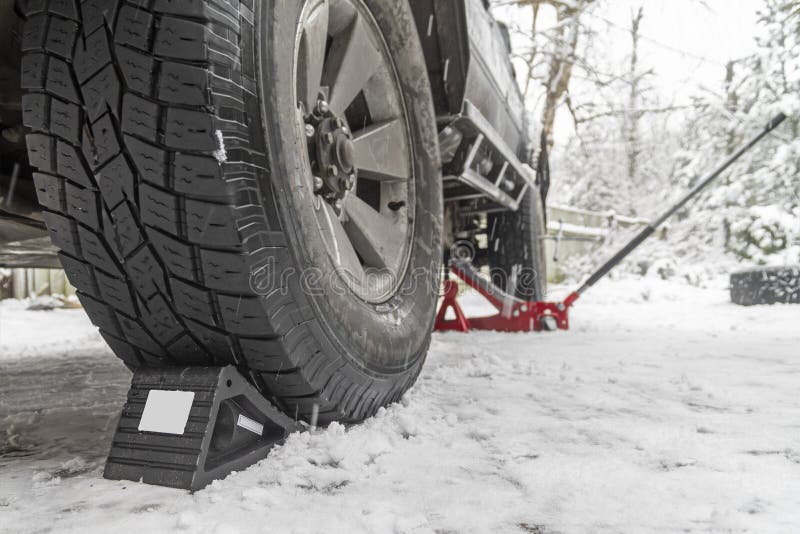 Wheel Chocks Anti-skid. Prevent Tires from Rolling by Set Chock on ...